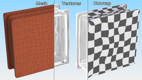 3D model Clear Wave Glass Block - TurboSquid 1830795