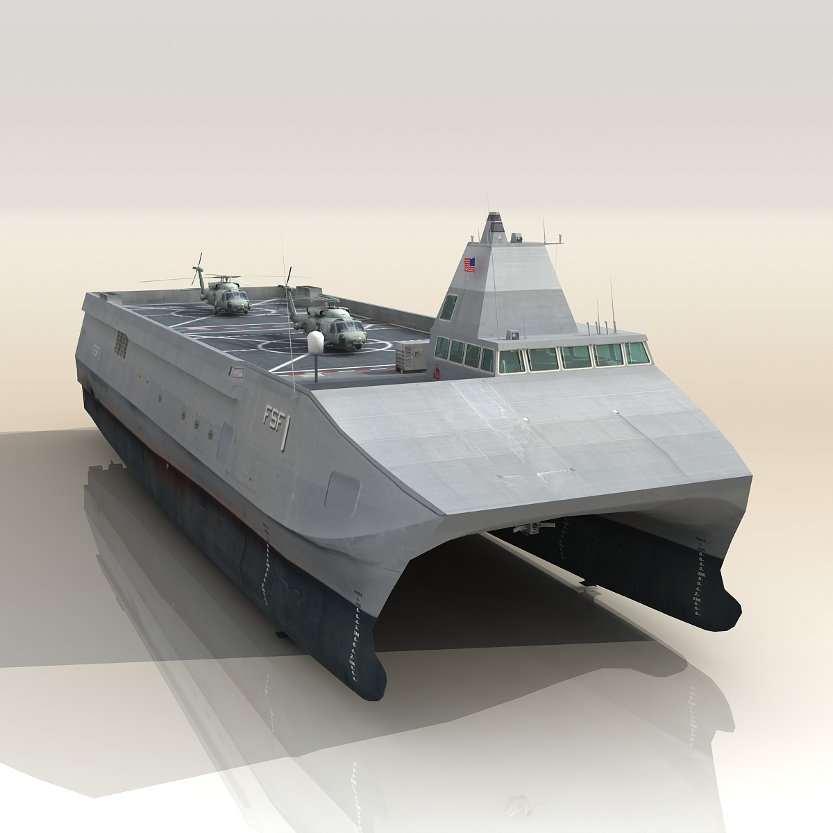 uss fsf 1 sea 3d max