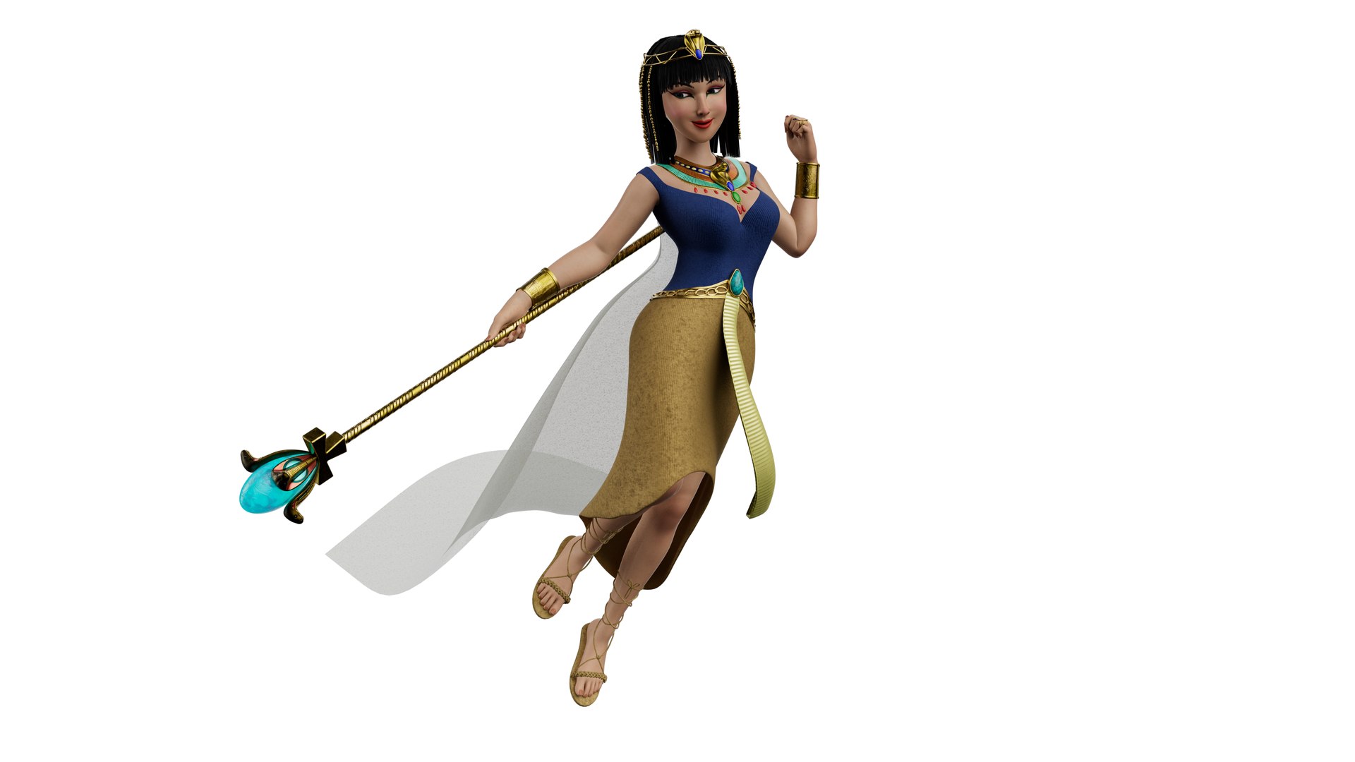 Semi-Realistic Egyptian Queen ISABELLA BLENDER RIGGED 3D Model ...