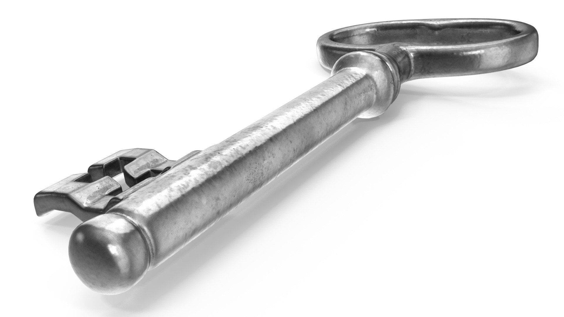 3D Classic Skeleton Key Silver Model - TurboSquid 2246281