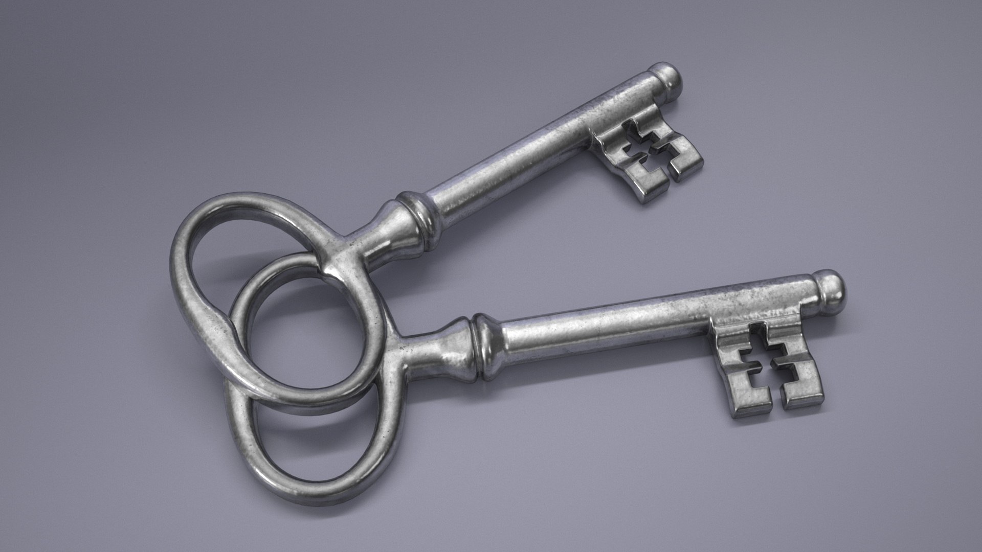 3D Classic Skeleton Key Silver Model - TurboSquid 2246281