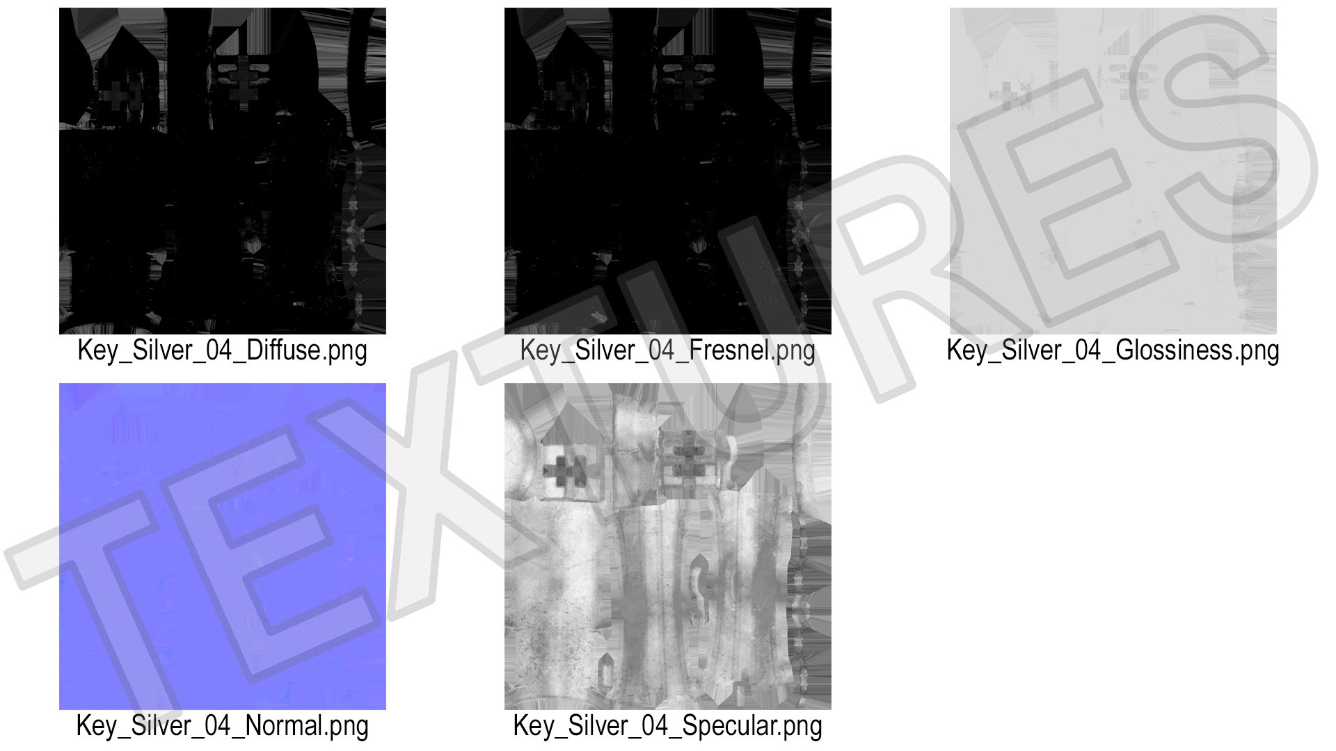 3D Classic Skeleton Key Silver Model - TurboSquid 2246281