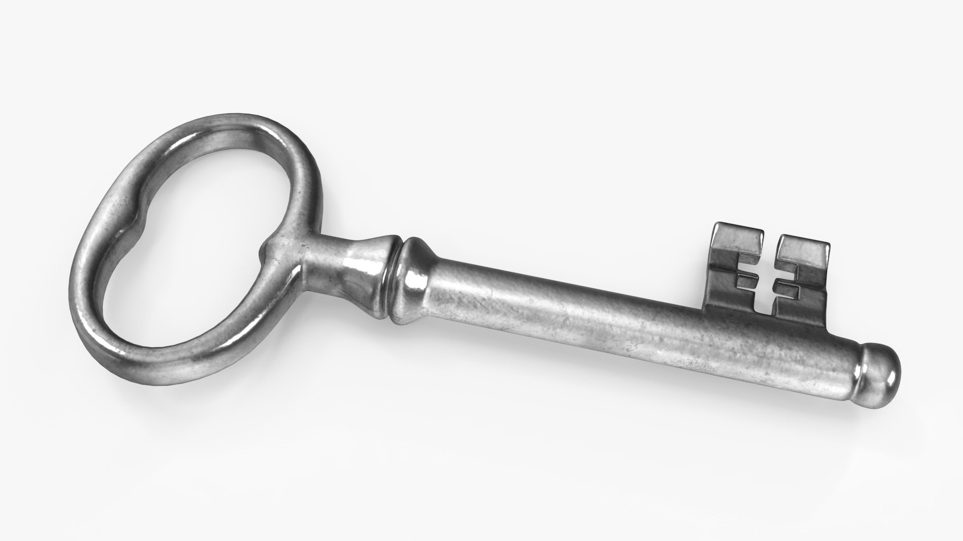 3D Classic Skeleton Key Silver Model - TurboSquid 2246281