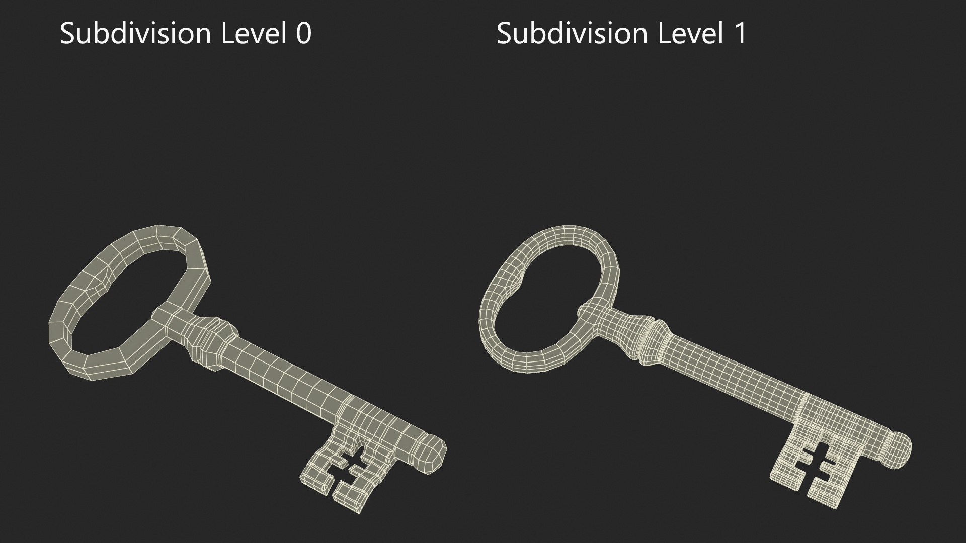 3D Classic Skeleton Key Silver Model - TurboSquid 2246281
