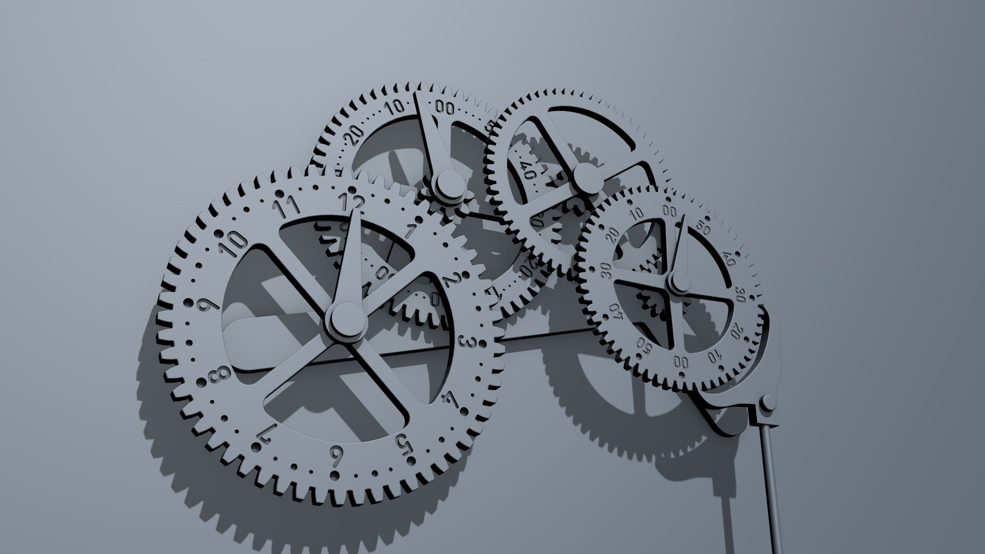 3D Wooden Gears Clock - TurboSquid 1233067