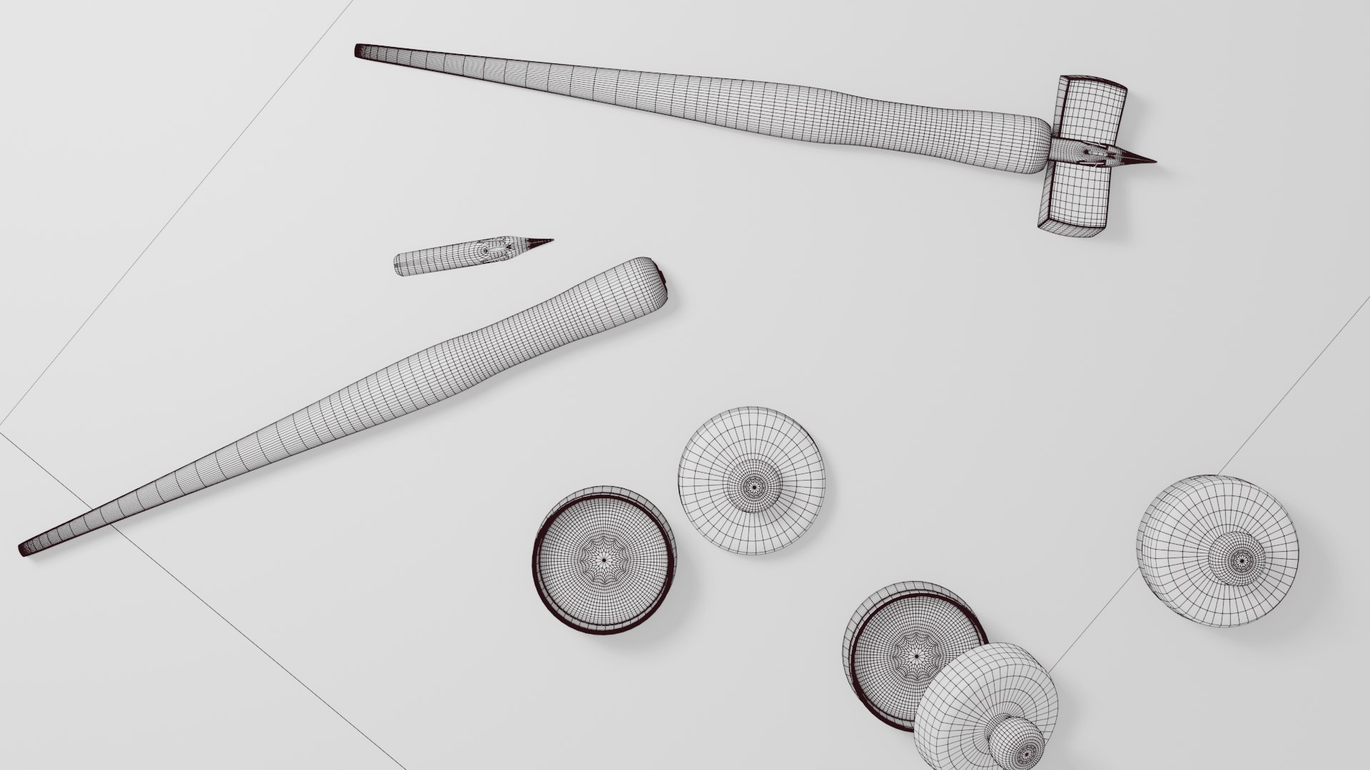 Calligraphy Set Dip Pen G Nib Ink Ceramic Pot And Pen Support 3D Model ...