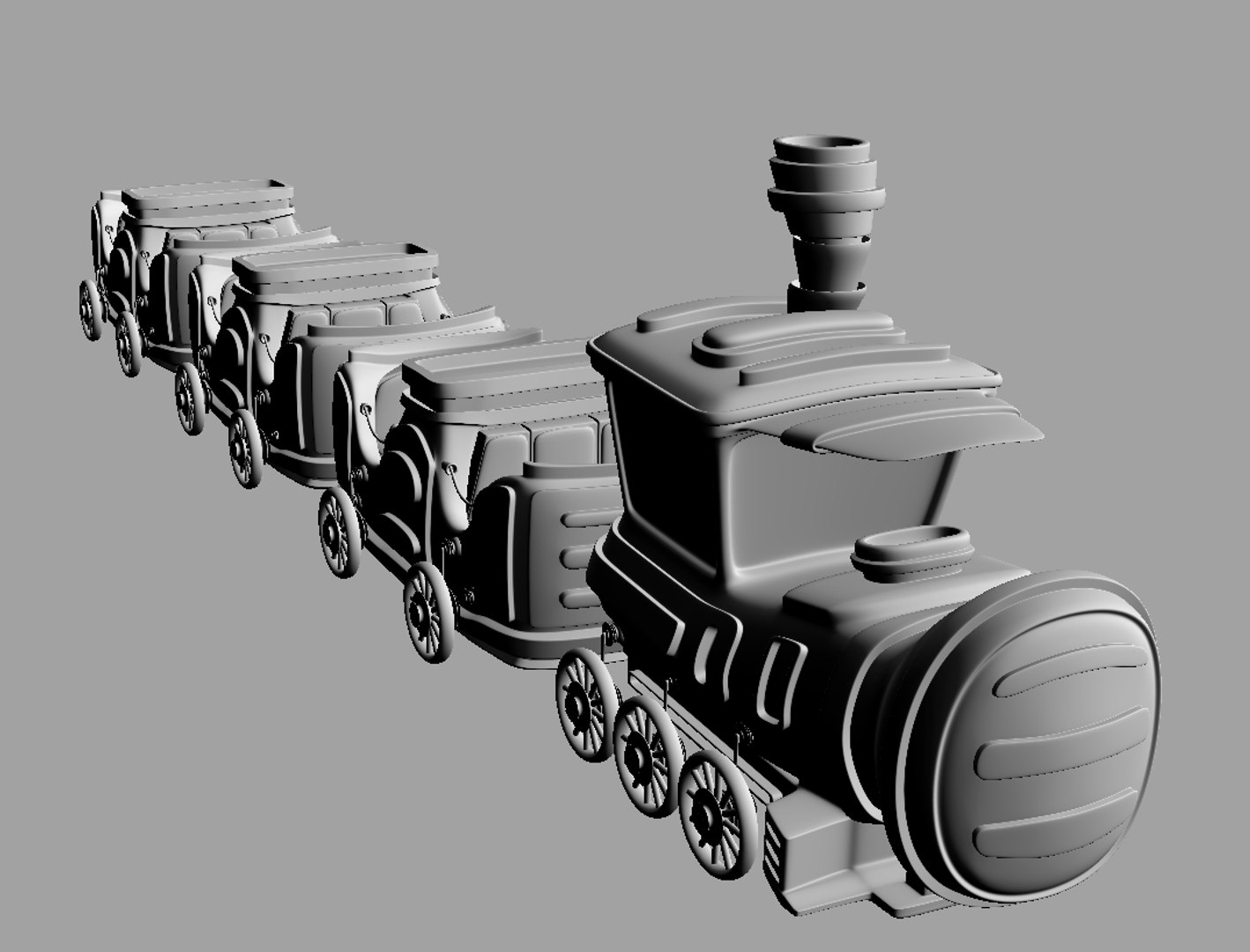 3d Model Train Cartoon Art