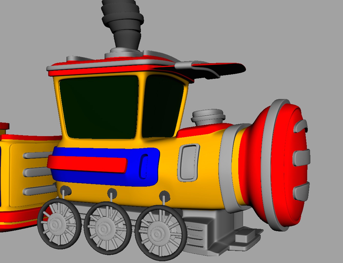 3d Model Train Cartoon Art