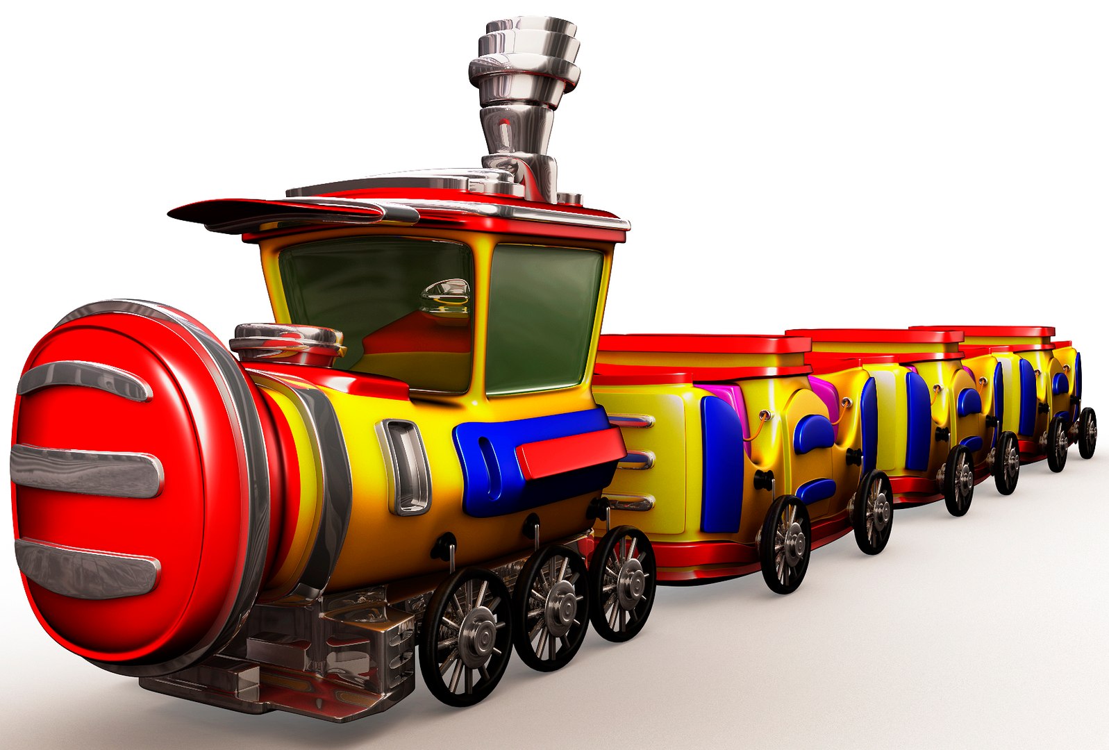 3d Model Train Cartoon Art
