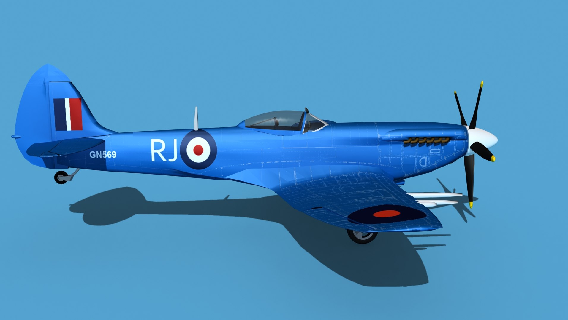 3D Supermarine Spitfire Mk XVIII V05 Model - TurboSquid 1925714