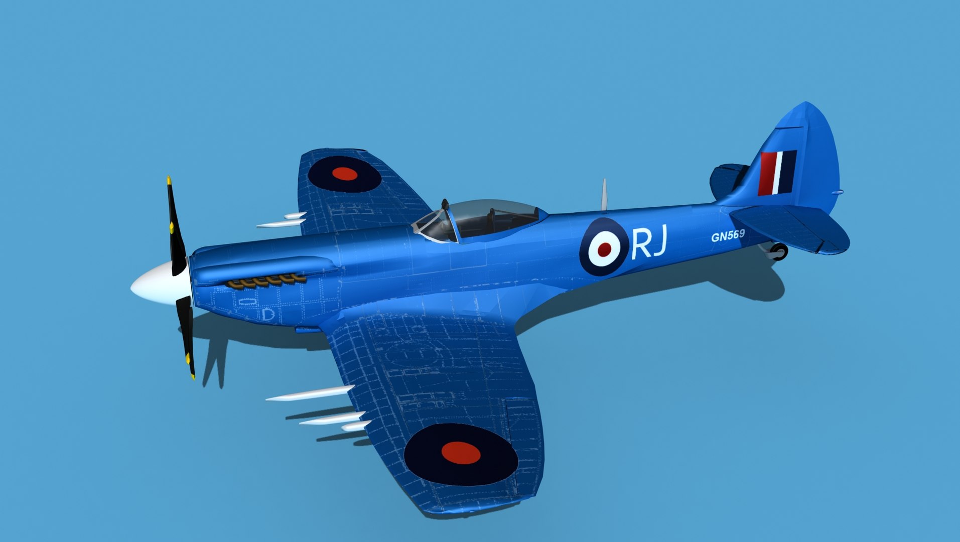 3D Supermarine Spitfire Mk XVIII V05 Model - TurboSquid 1925714