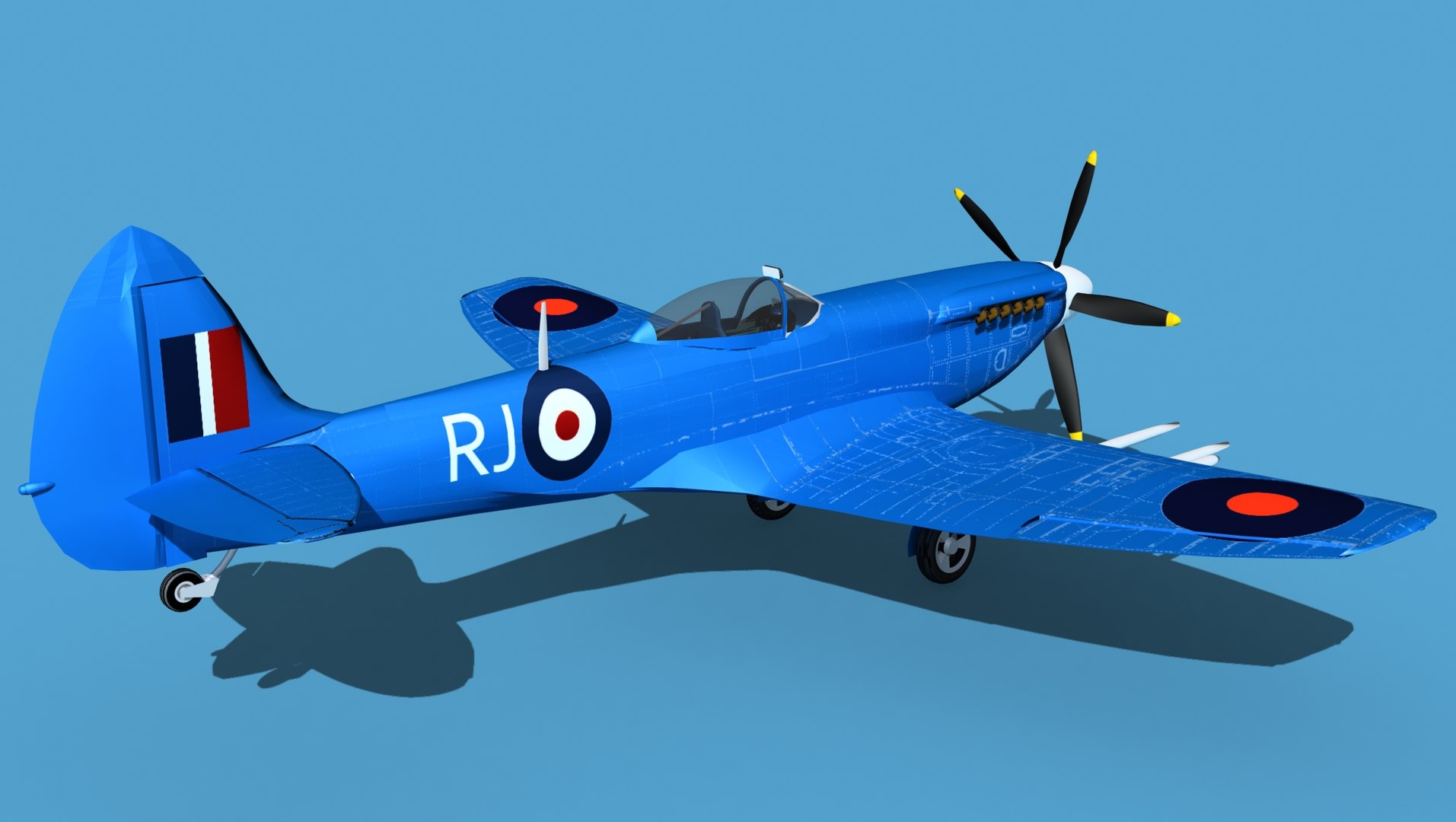 3D Supermarine Spitfire Mk XVIII V05 Model - TurboSquid 1925714