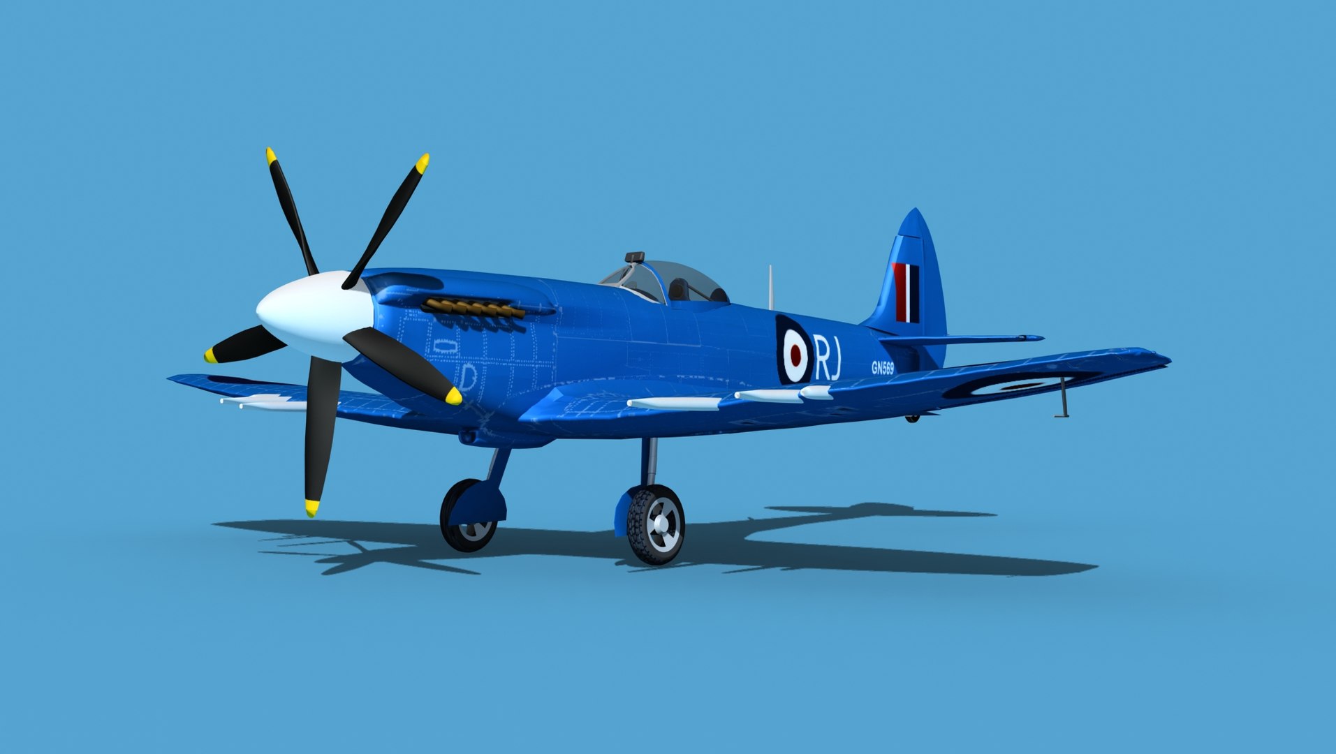 3D Supermarine Spitfire Mk XVIII V05 Model - TurboSquid 1925714