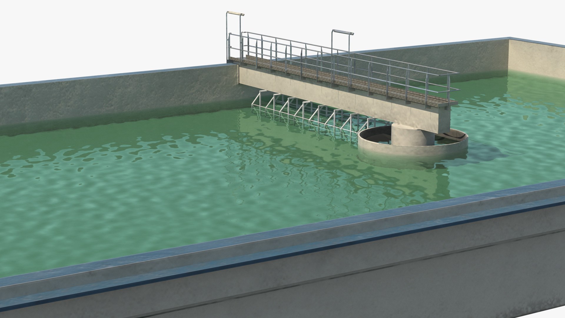 Wastewater treatment basin water model - TurboSquid 1545763