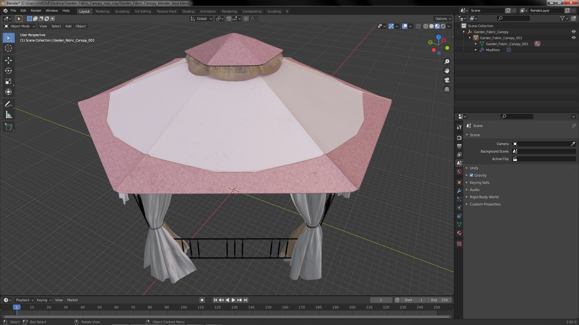 Garden Fabric Canopy 3D Model - TurboSquid 1995774