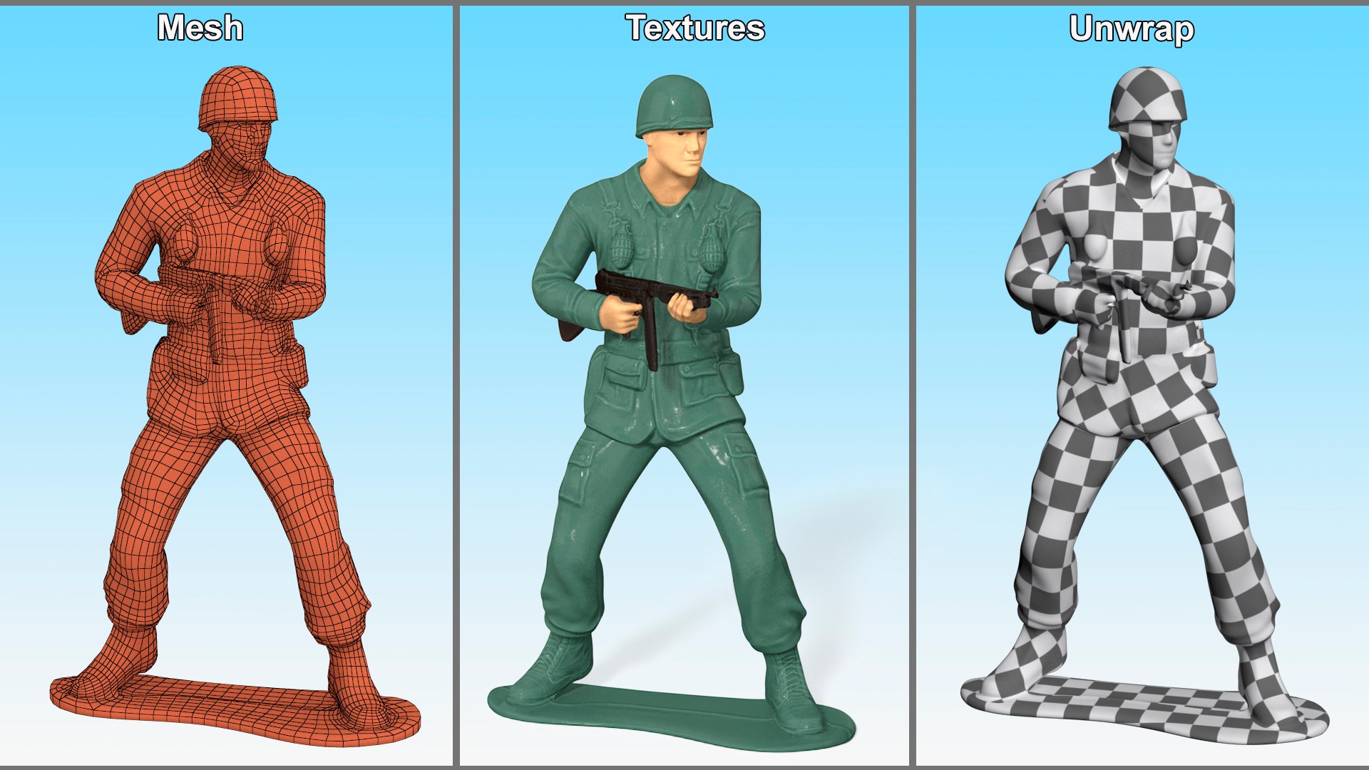3D Toy Soldier With Gun - TurboSquid 2185669