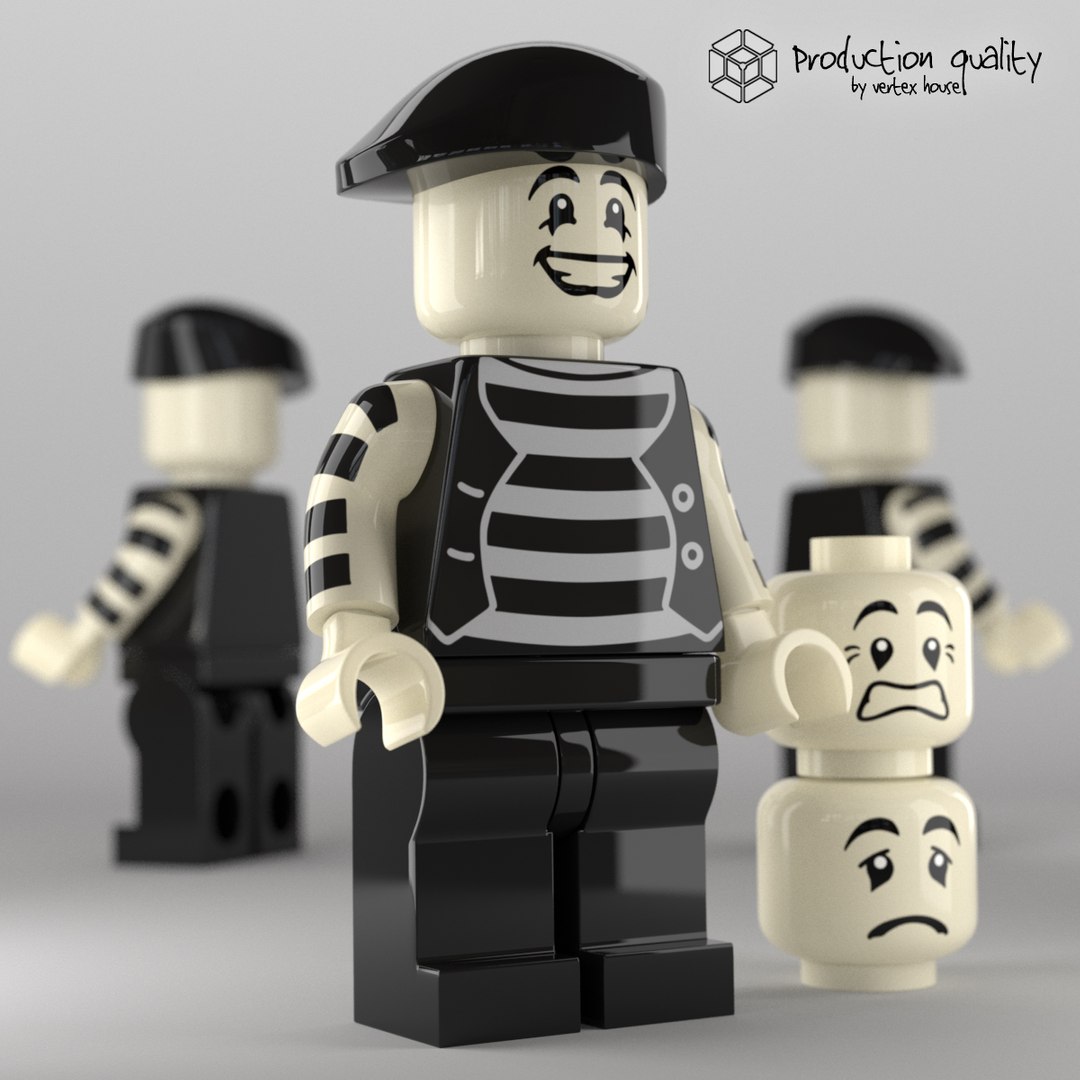 3d model lego mime figure