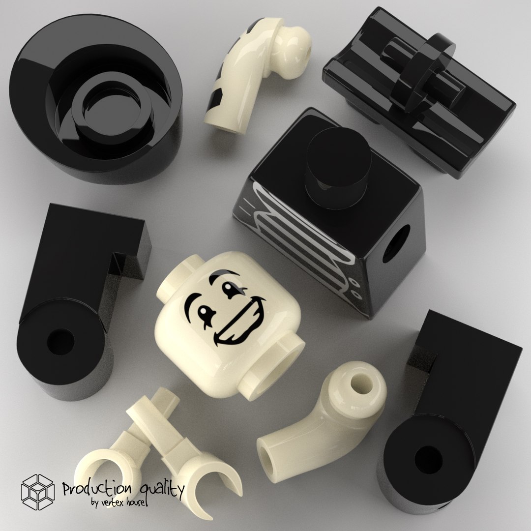 3d model lego mime figure