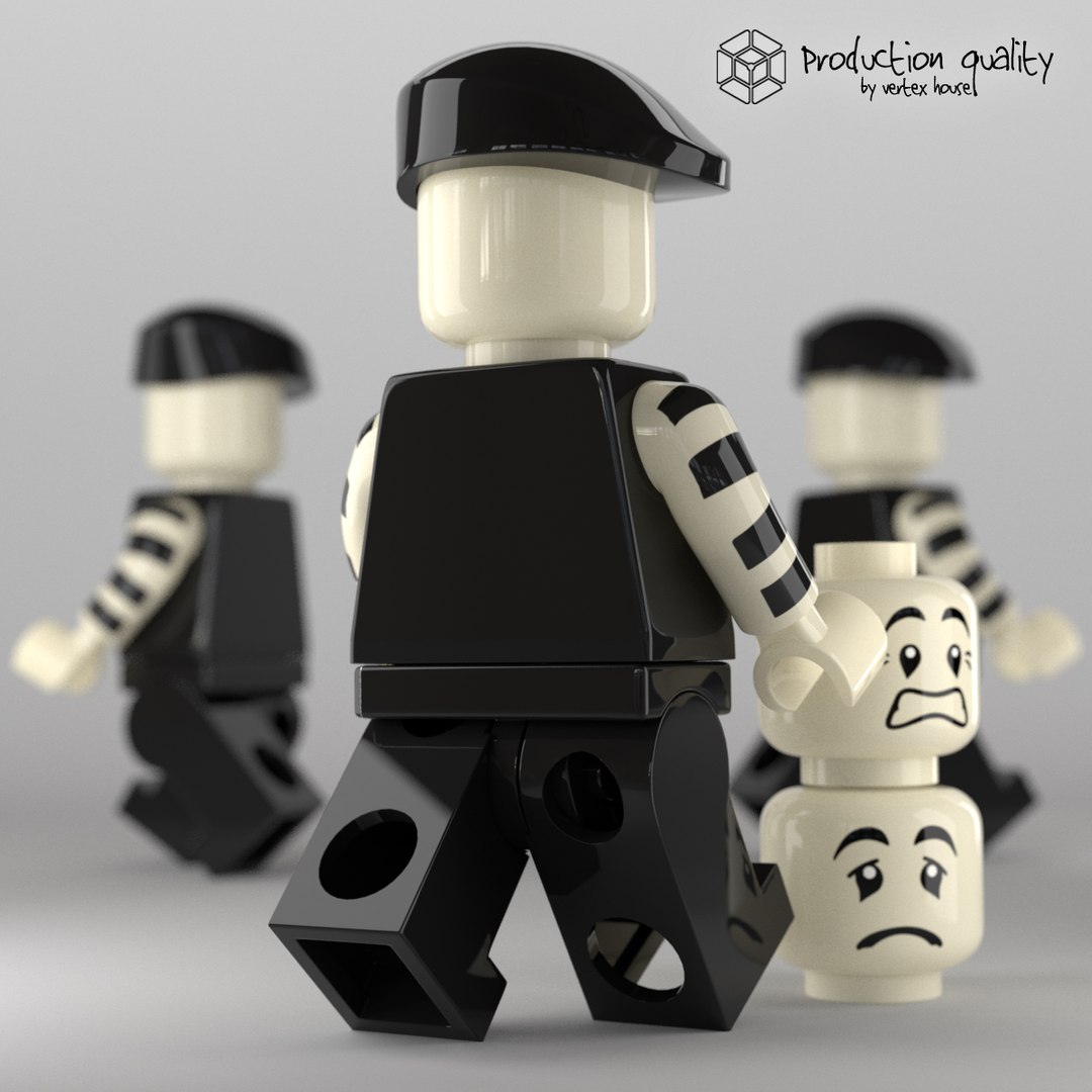 3d model lego mime figure