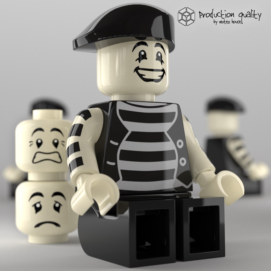 3d model lego mime figure