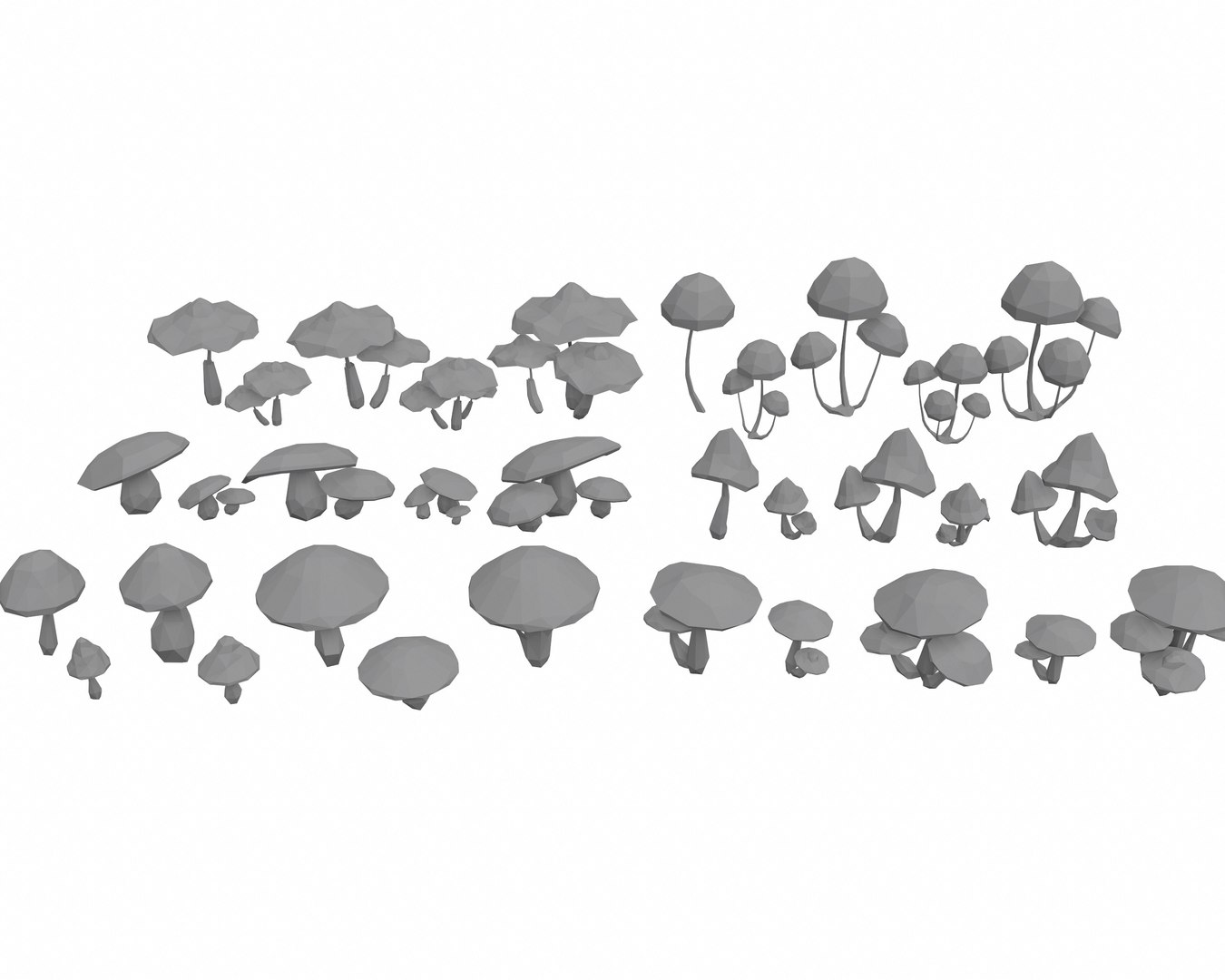 Cartoon Mushroom Collection -LOW POLY Model - TurboSquid 1941005