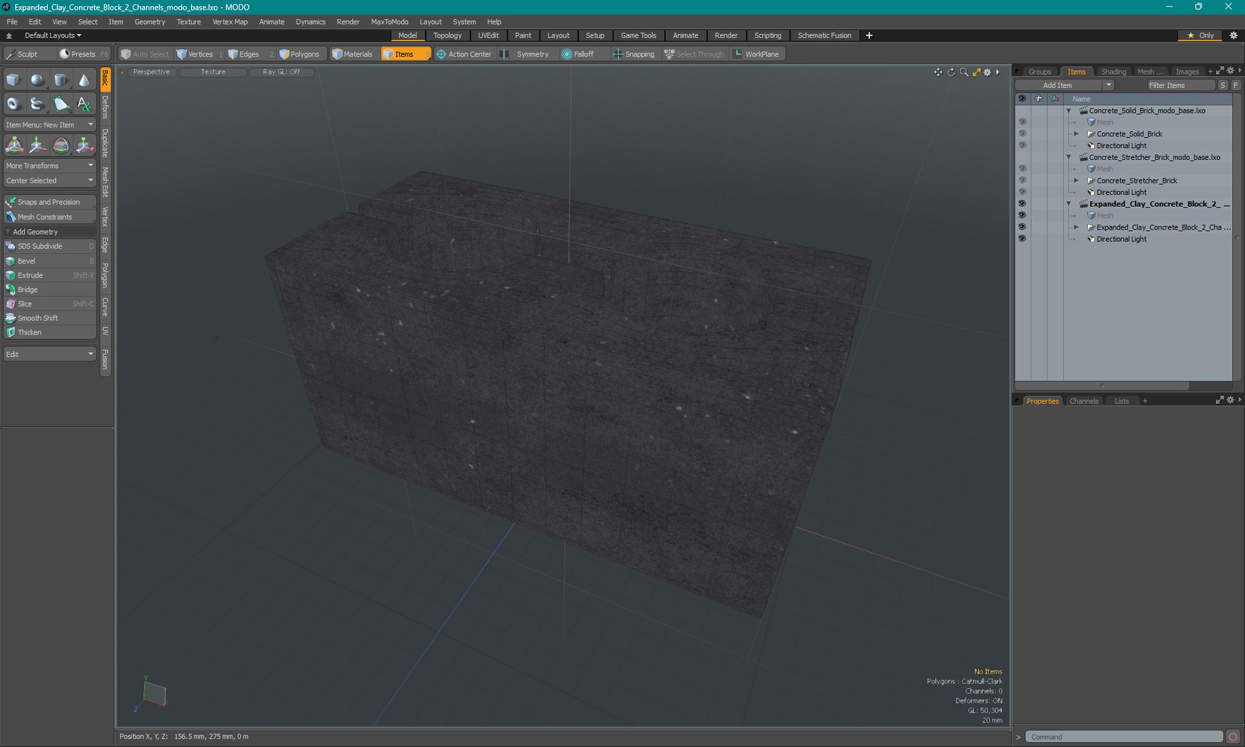 Expanded Clay Concrete Block 2 Channels 3D Model - TurboSquid 2348813