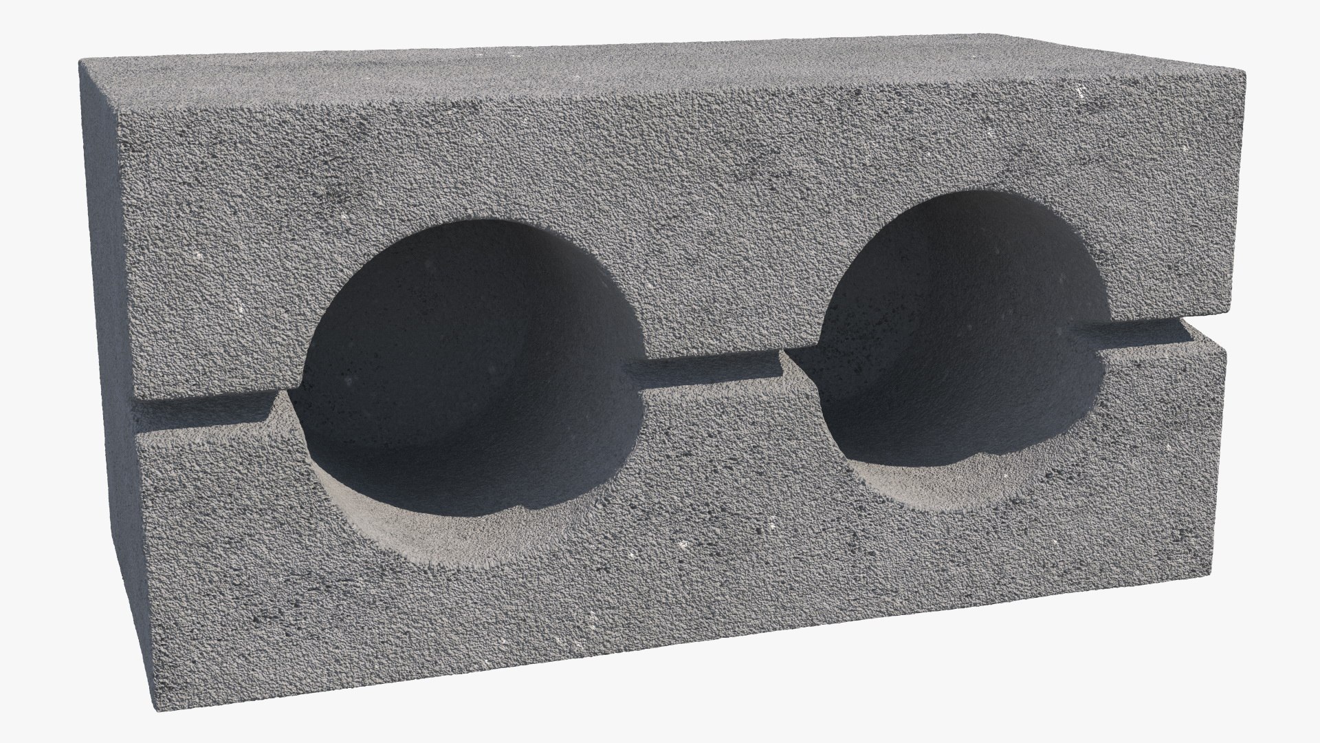 Expanded Clay Concrete Block 2 Channels 3D Model - TurboSquid 2348813
