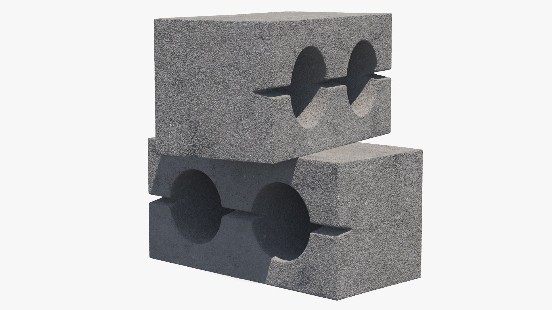 Expanded Clay Concrete Block 2 Channels 3D Model - TurboSquid 2348813