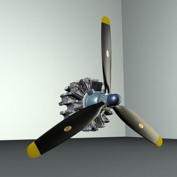 3d twin row-14 wasp radial engine model