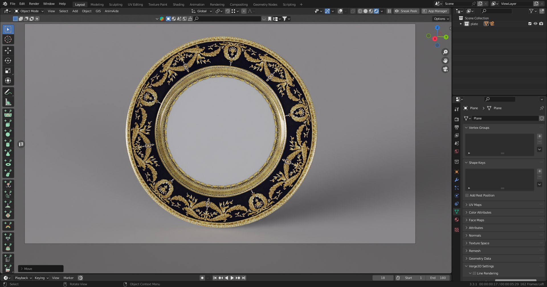 3D Dinner Plate - TurboSquid 2202079