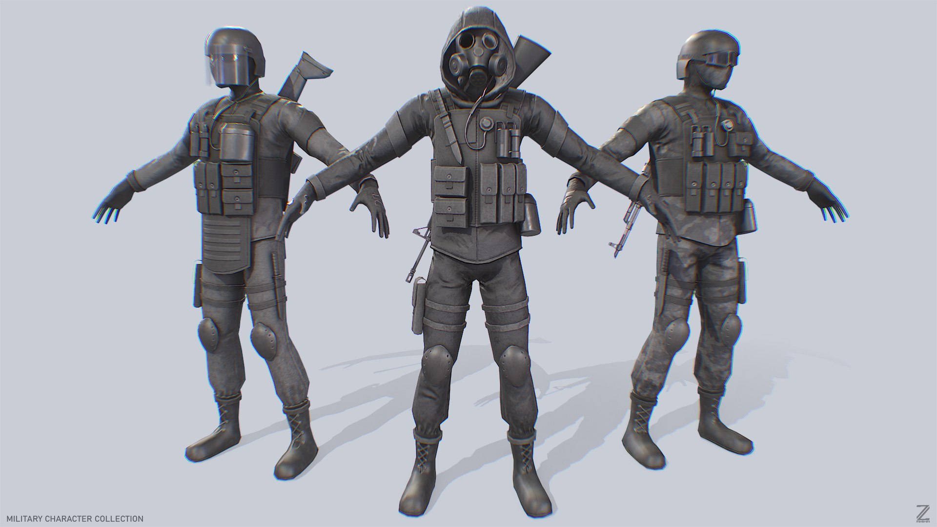 Military Character Collection 3D Model - TurboSquid 2408218