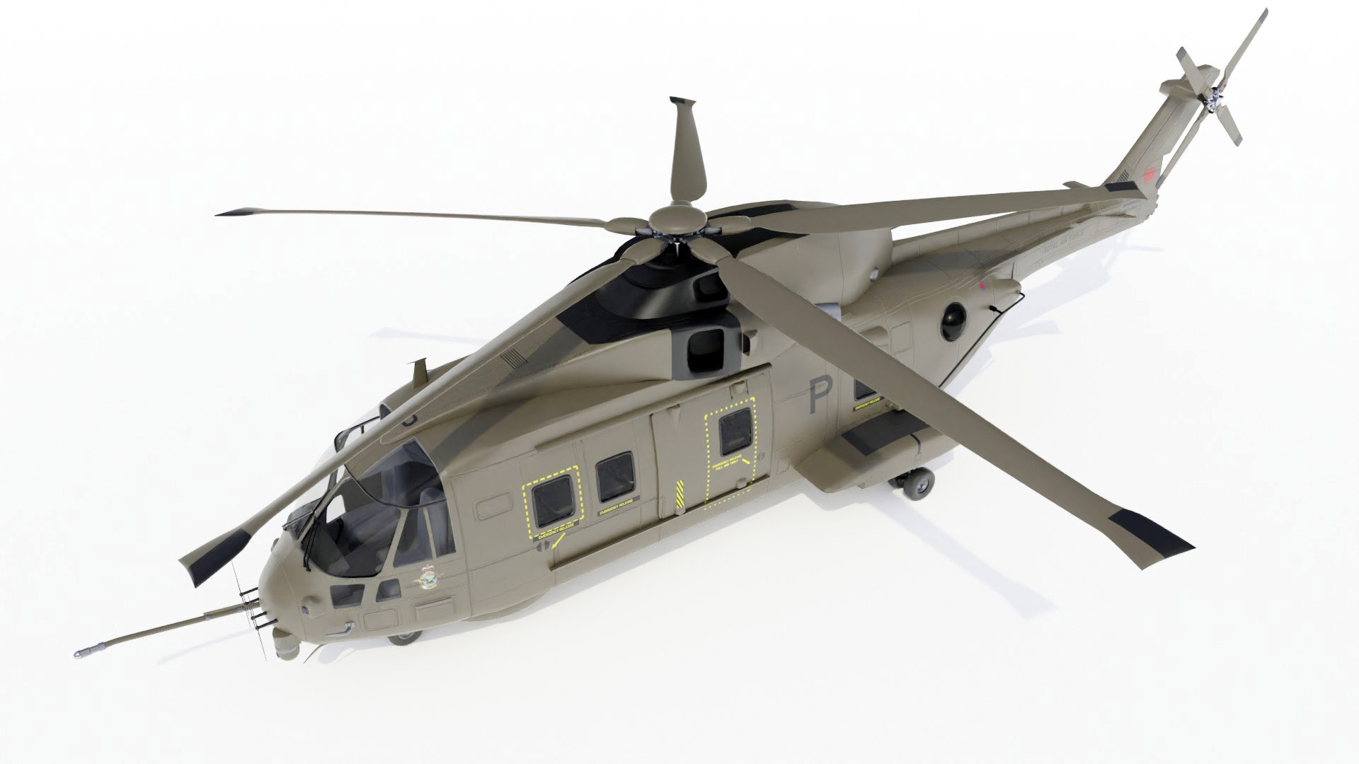 agustawestland eh101 merlin helicopter 3d model