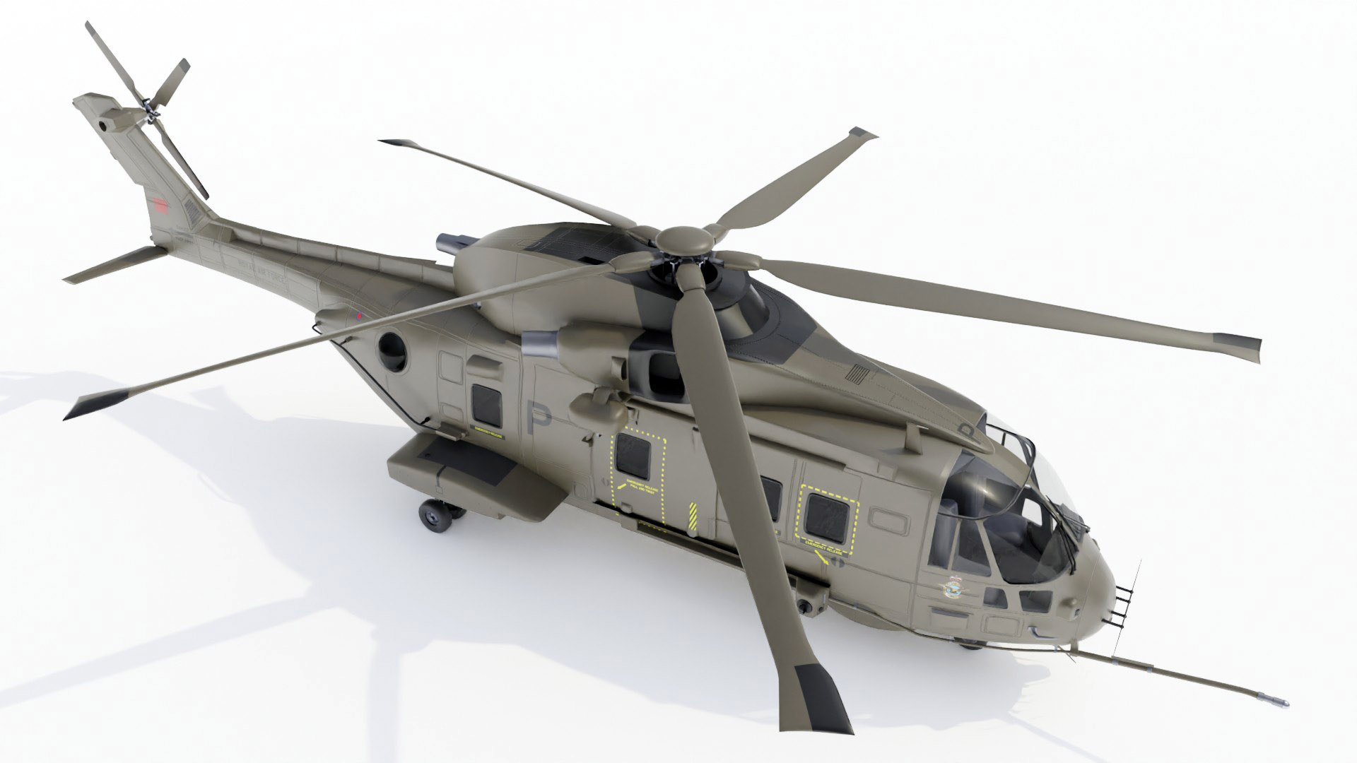 agustawestland eh101 merlin helicopter 3d model