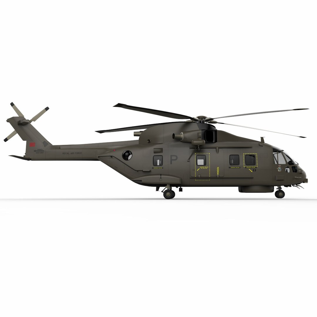 agustawestland eh101 merlin helicopter 3d model