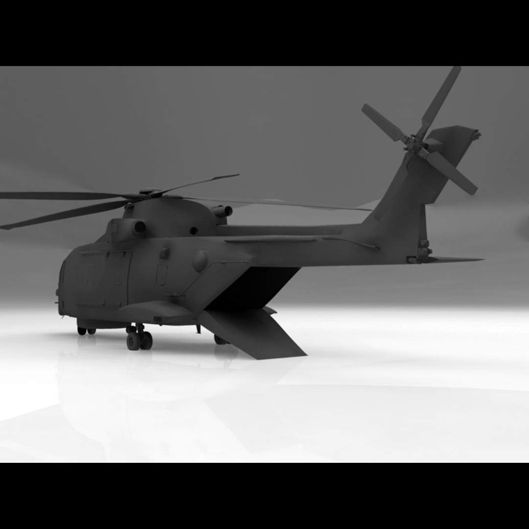 agustawestland eh101 merlin helicopter 3d model