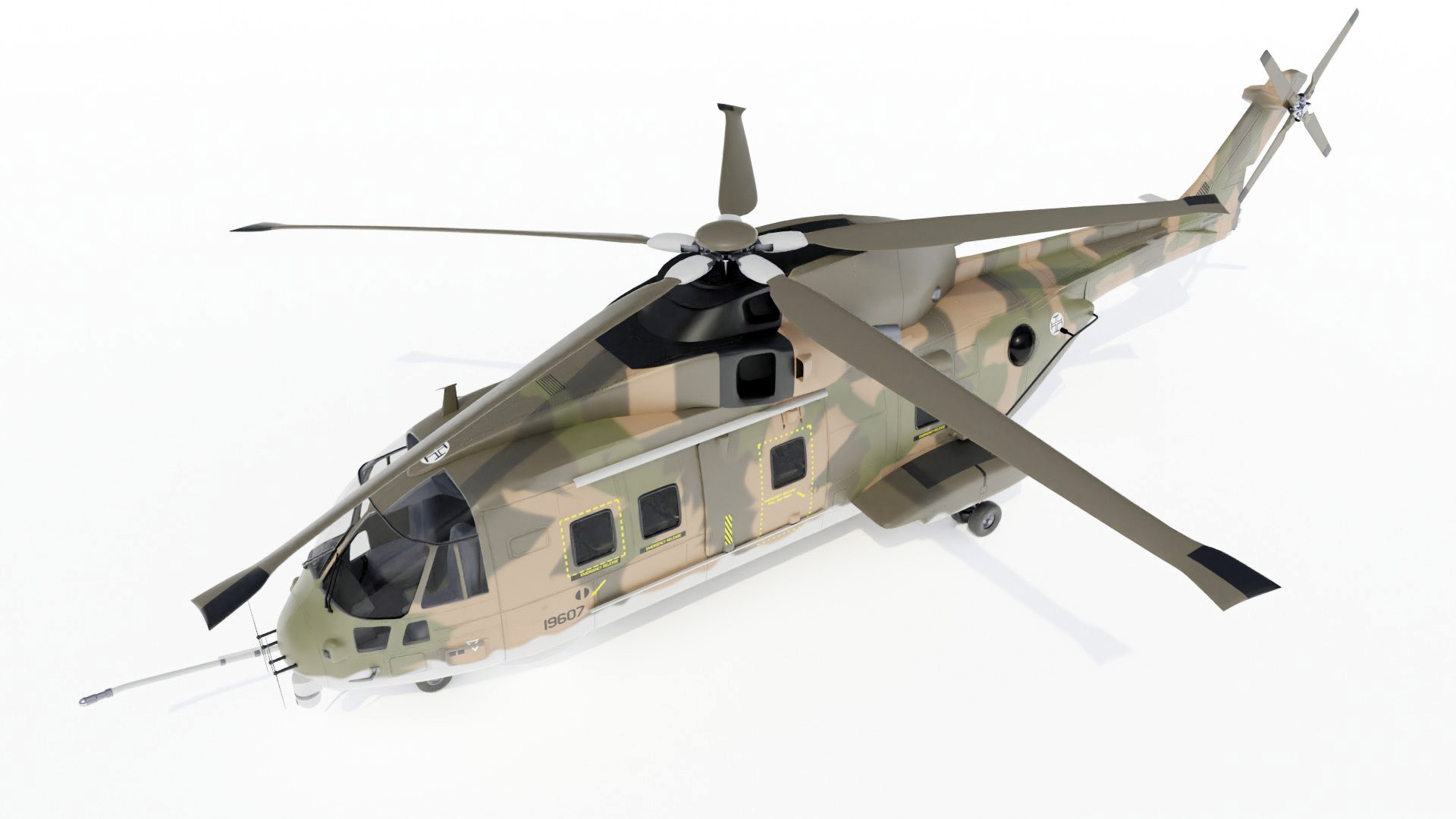 agustawestland eh101 merlin helicopter 3d model