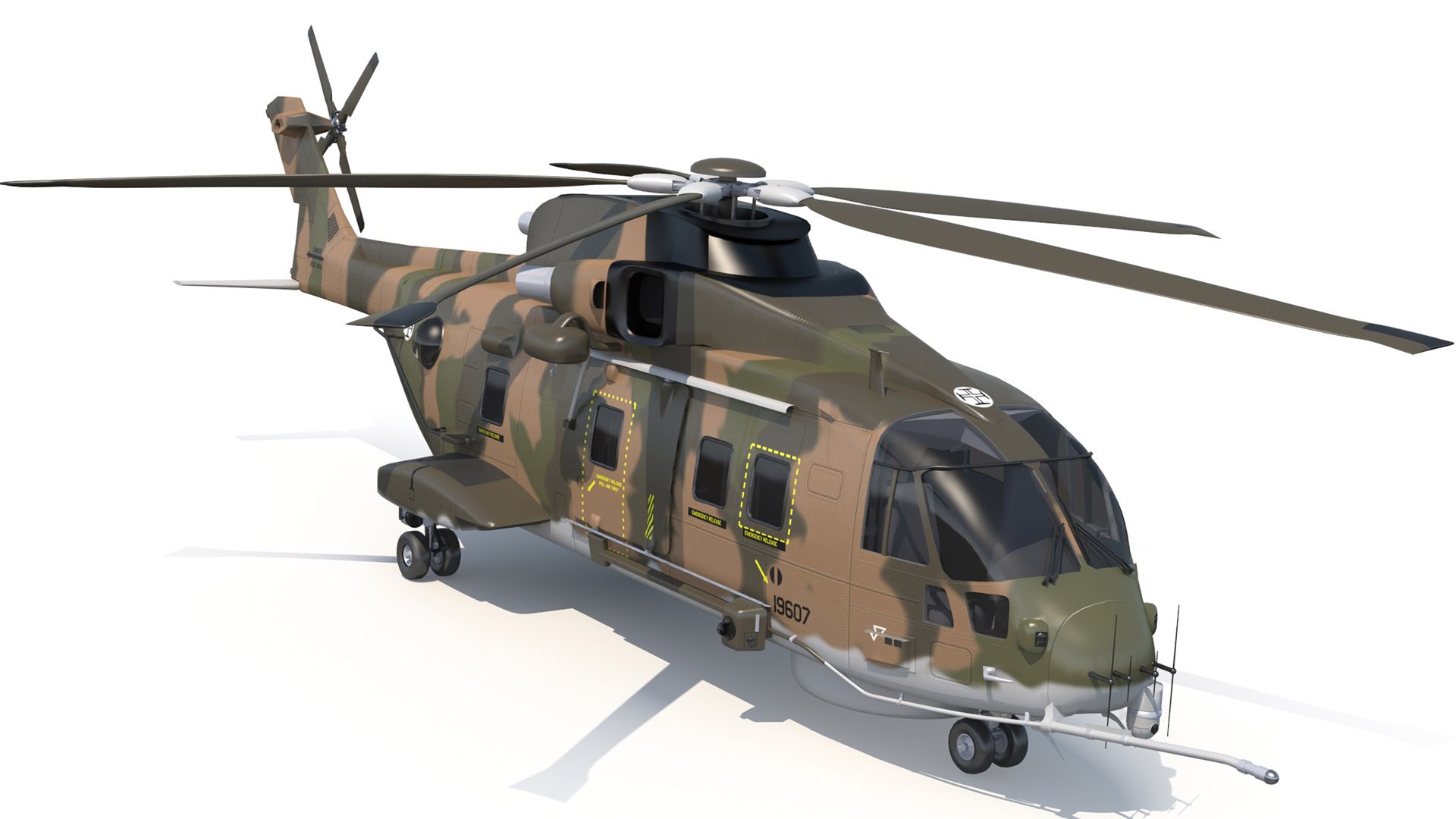 agustawestland eh101 merlin helicopter 3d model