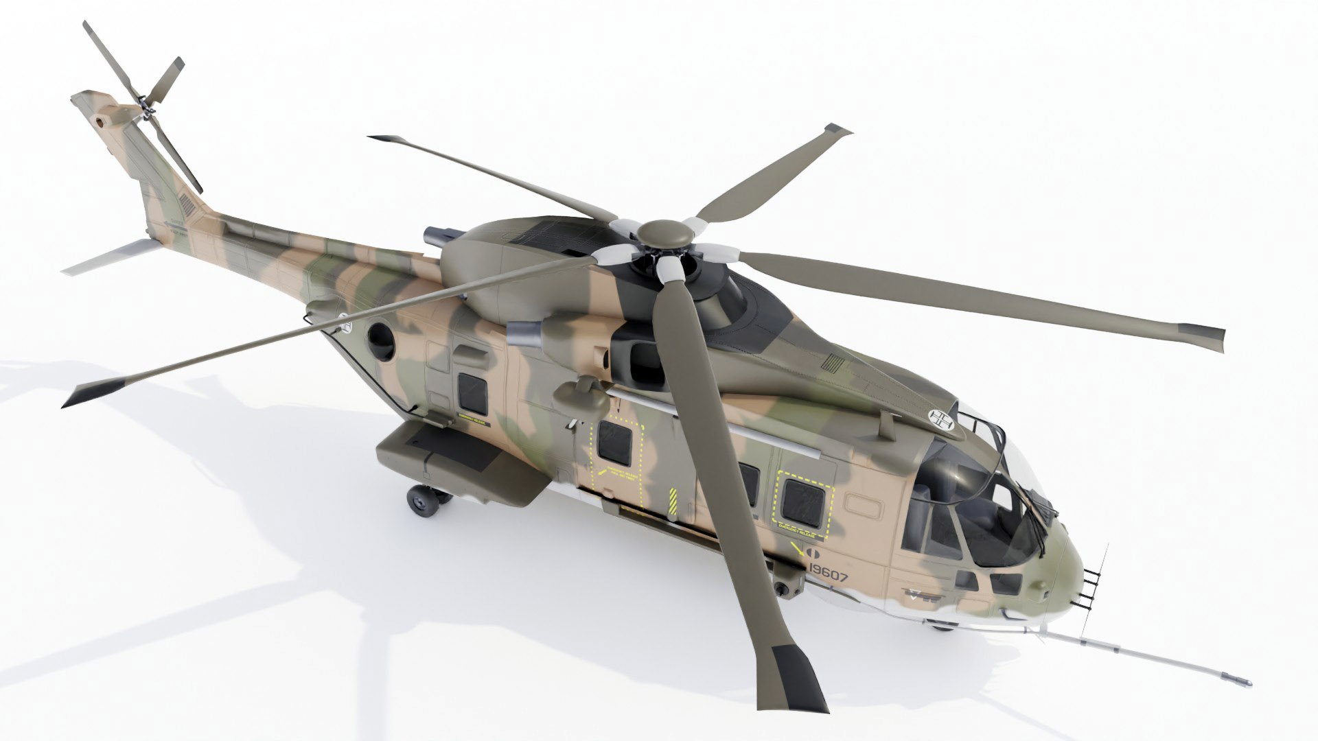 agustawestland eh101 merlin helicopter 3d model