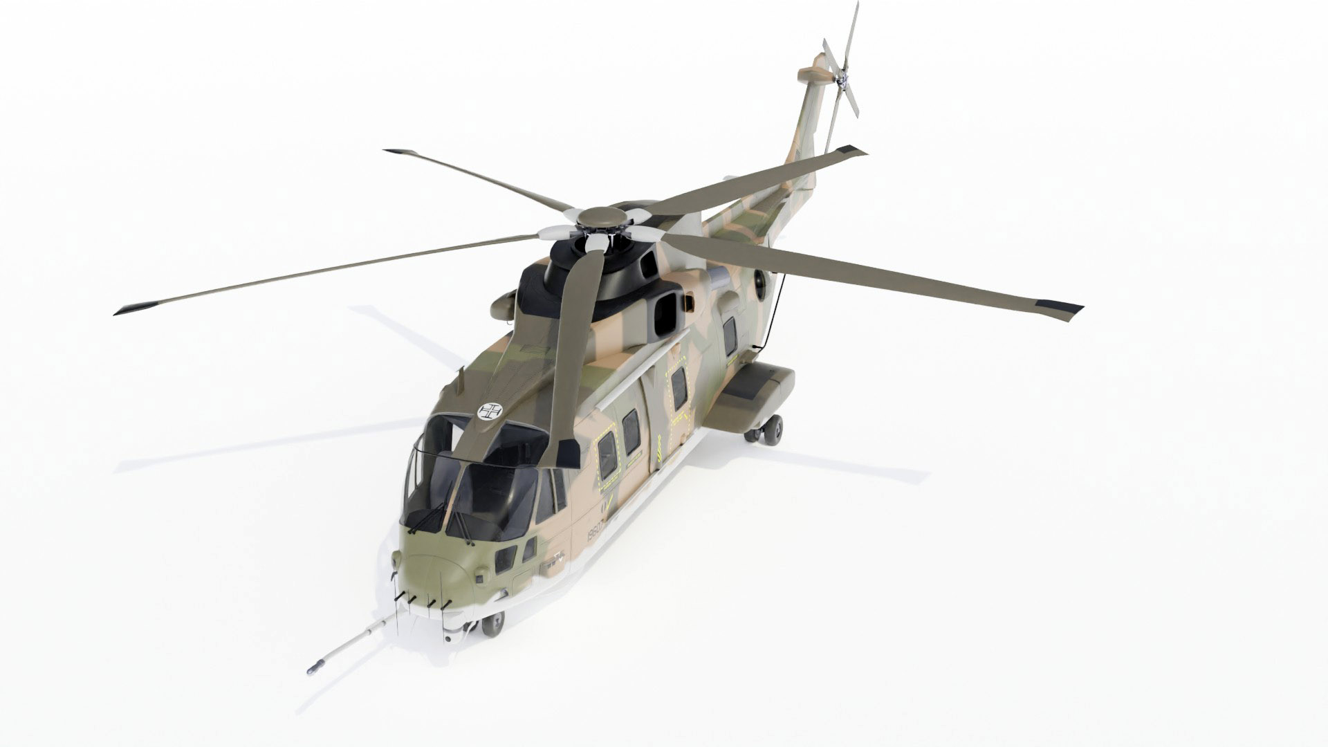 agustawestland eh101 merlin helicopter 3d model