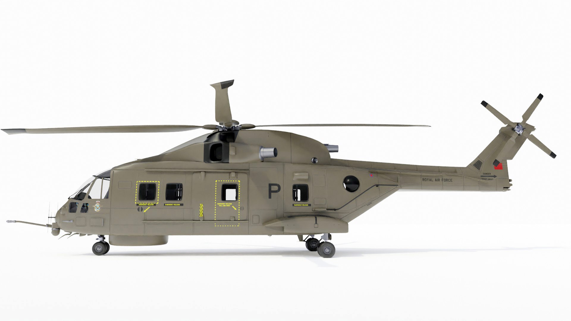 agustawestland eh101 merlin helicopter 3d model