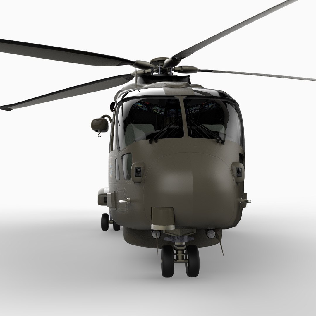 agustawestland eh101 merlin helicopter 3d model