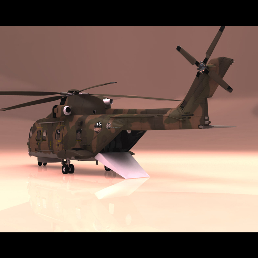 agustawestland eh101 merlin helicopter 3d model