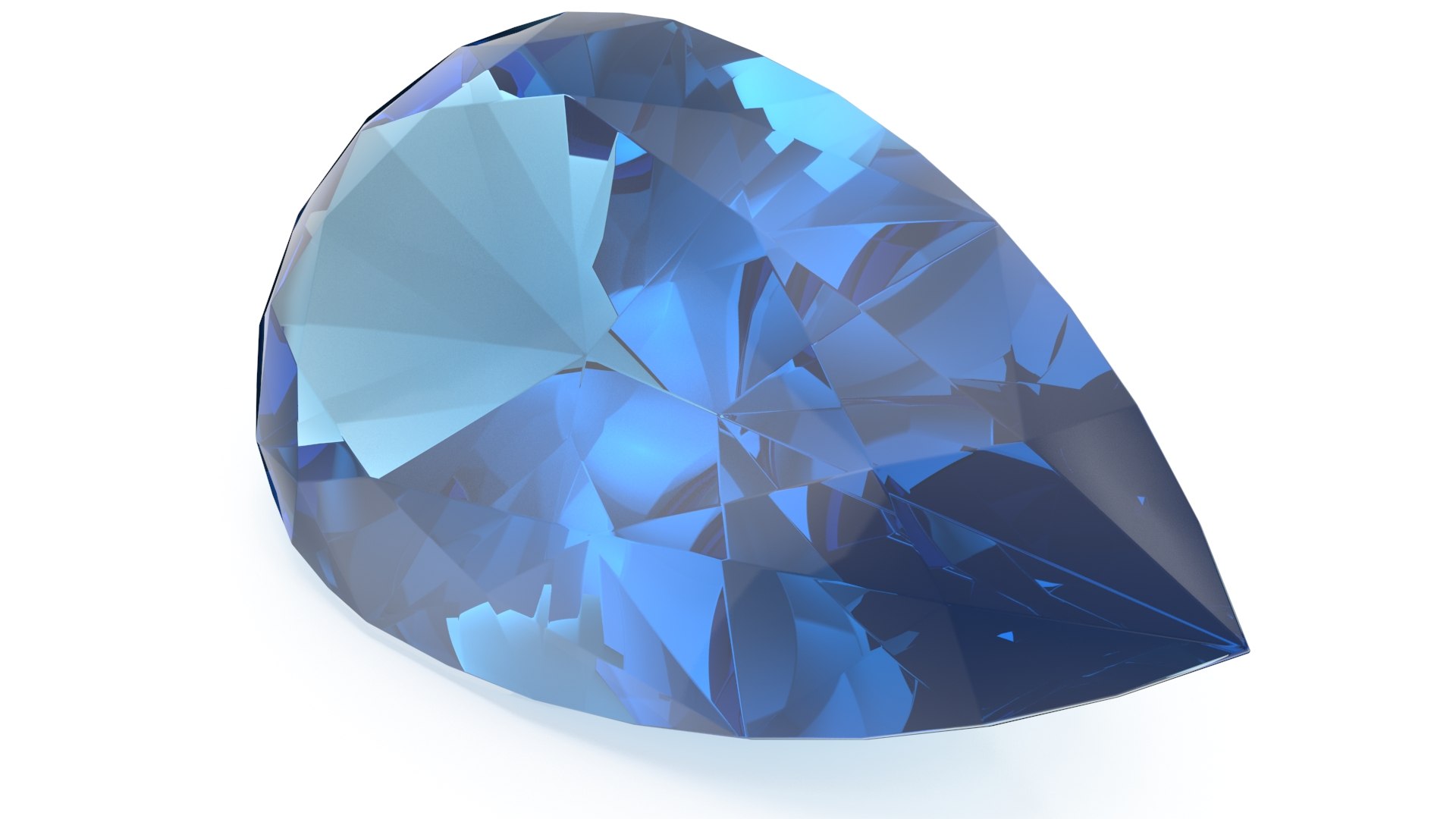 Pear Cut Blue Topaz 3D model - TurboSquid 1867627
