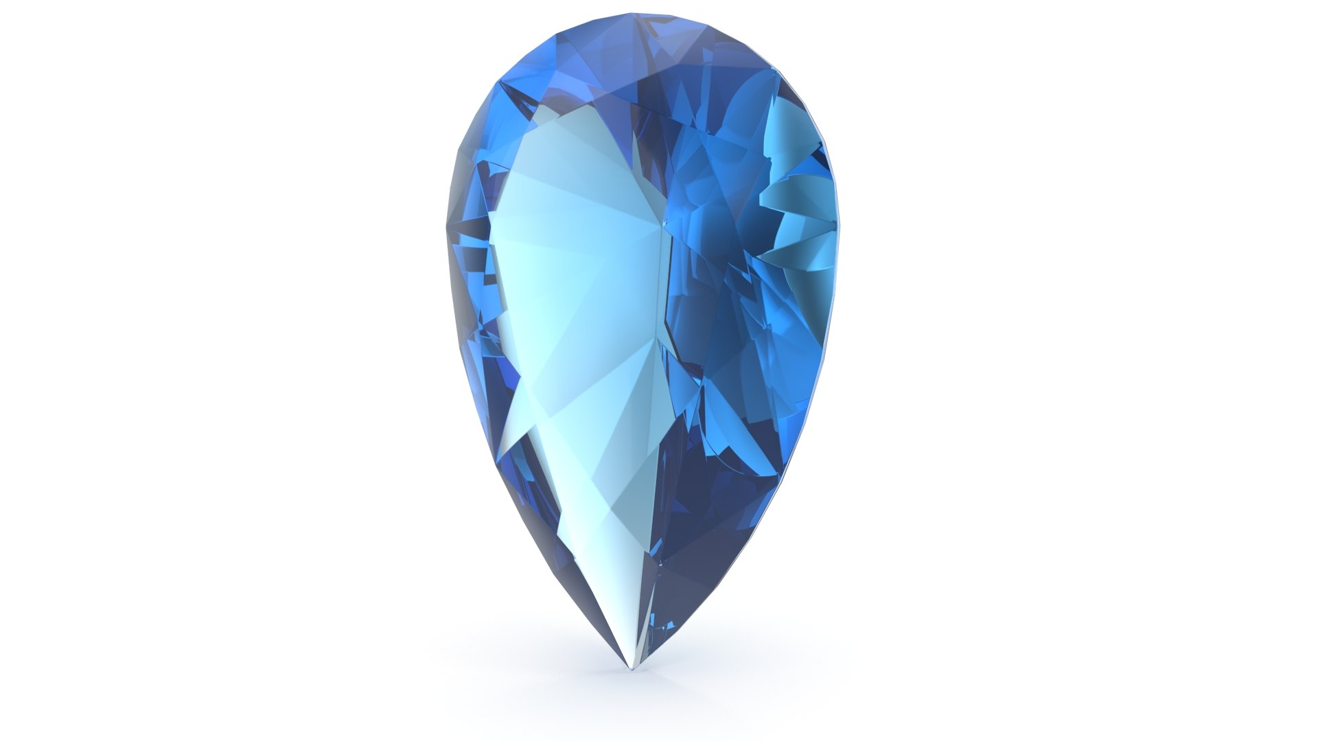 Pear Cut Blue Topaz 3D model - TurboSquid 1867627