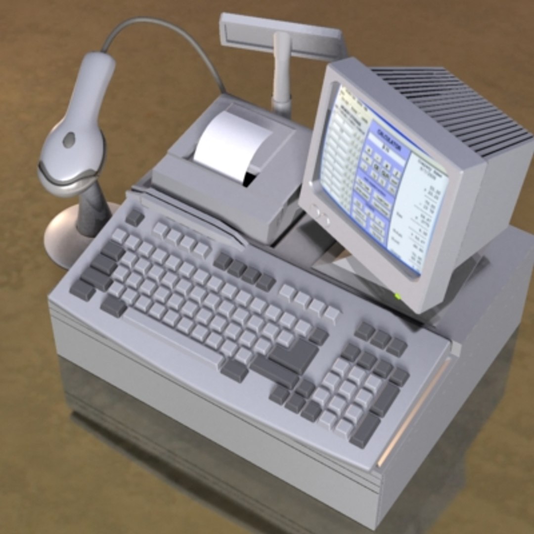 Computer Cash Register 3d Model