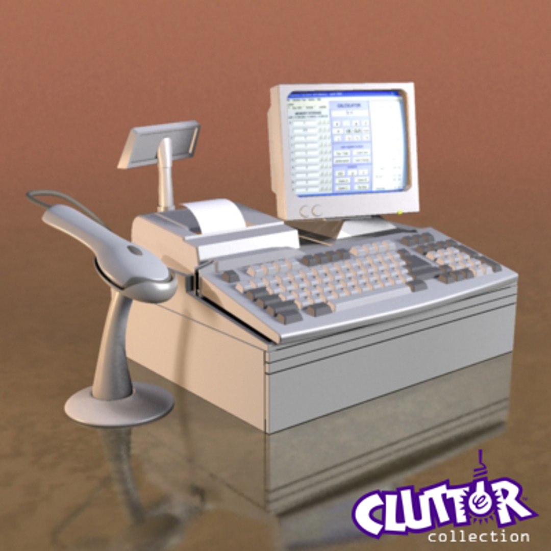 Computer Cash Register 3d Model
