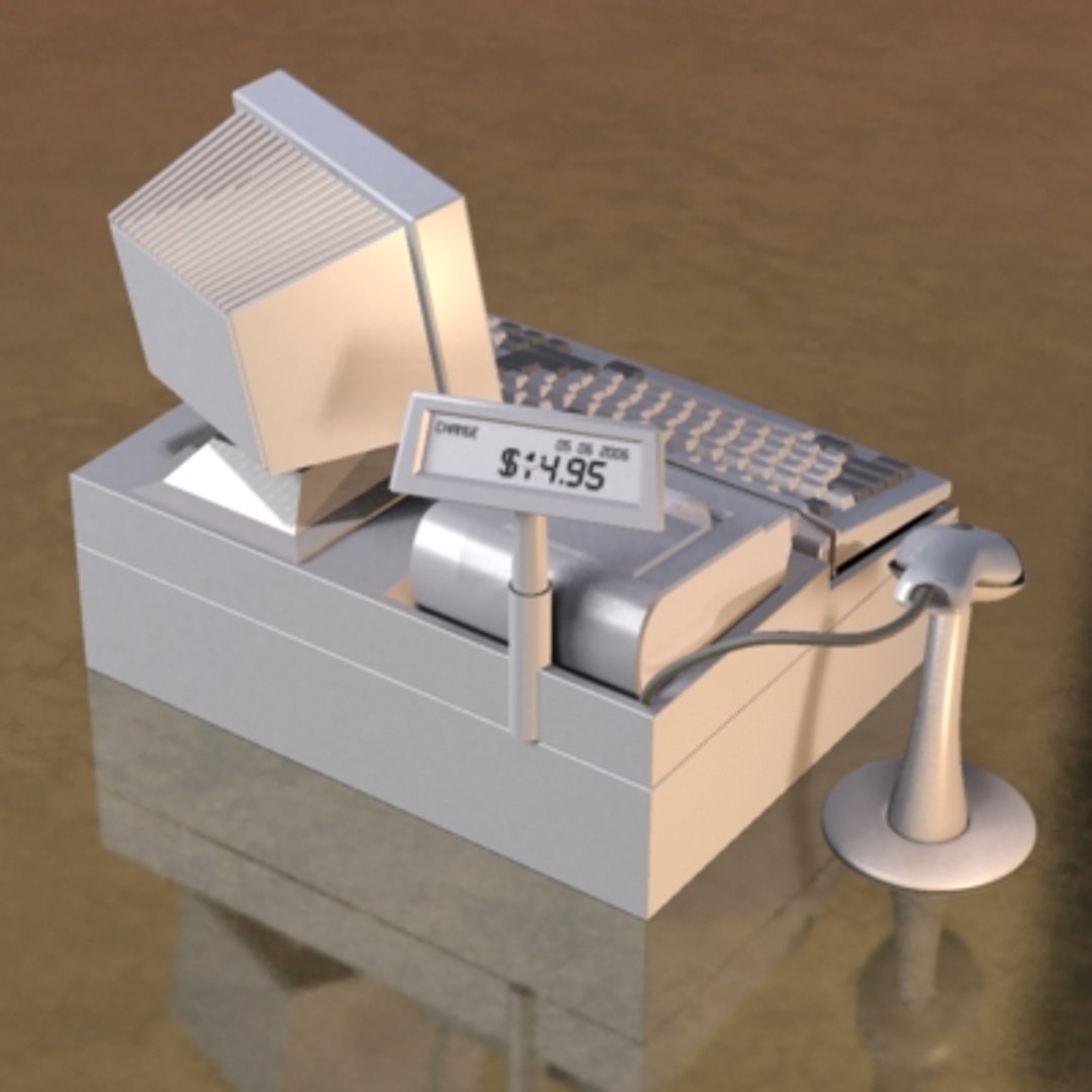 Computer Cash Register 3d Model