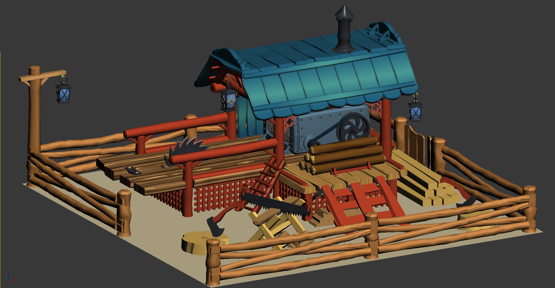 3d Cartoon Sawmill