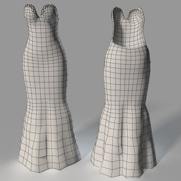 evening woman dress 3d model