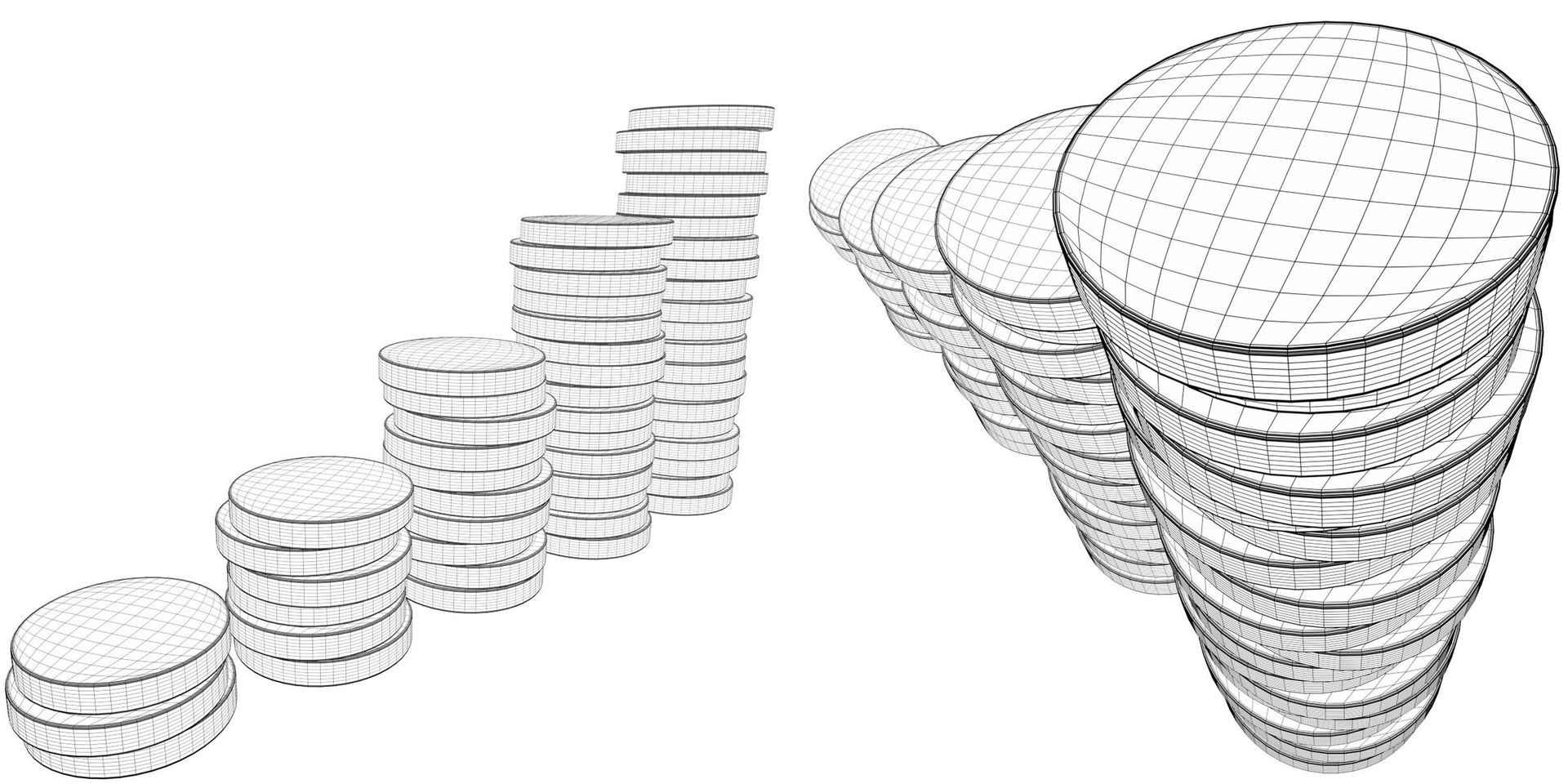 Stylized Coins Stack 3D Model - TurboSquid 1416547